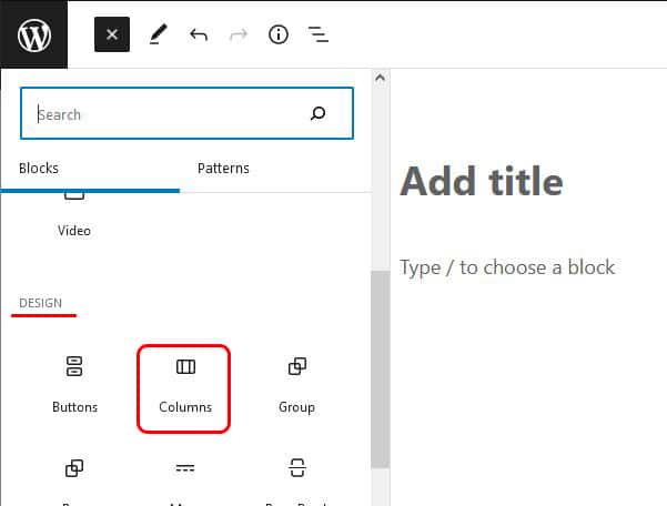 WordPress Block Columns - Nerd Crossing Technology Services